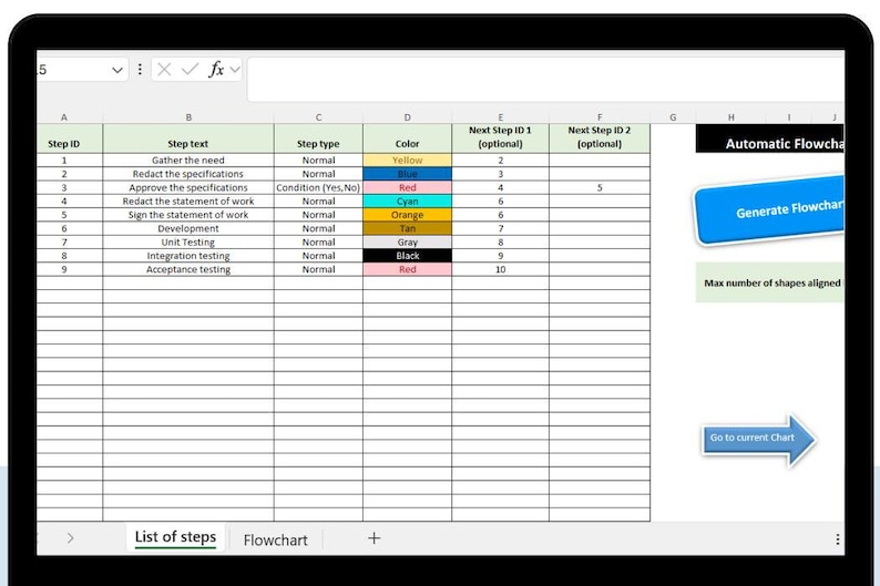 Automatic Flowchart Generator in Excel (windows PC) - Etsy Automatic Flowchart Generator in Excel (windows PC) - Etsy