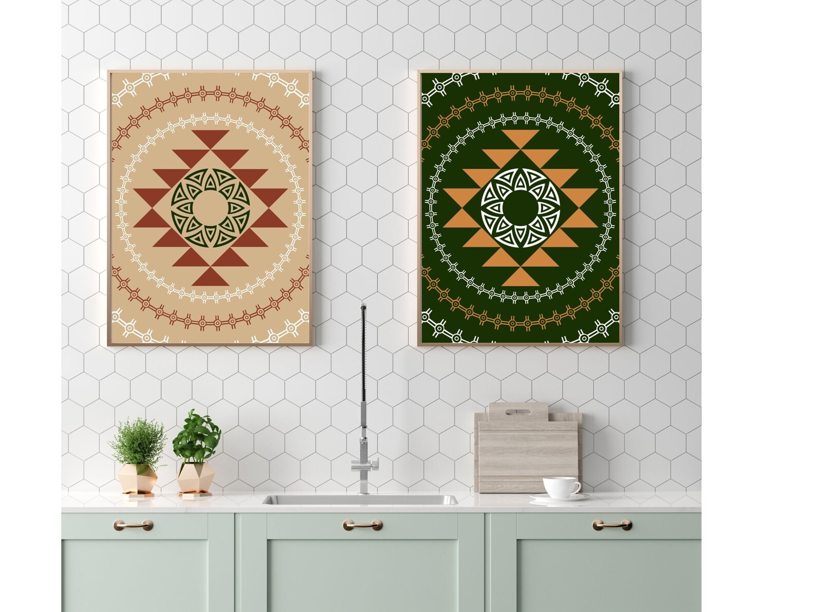 Aztec Wall Art, Tribal Snake Art, 6 Printable Art, Digital Print Bundle ...
