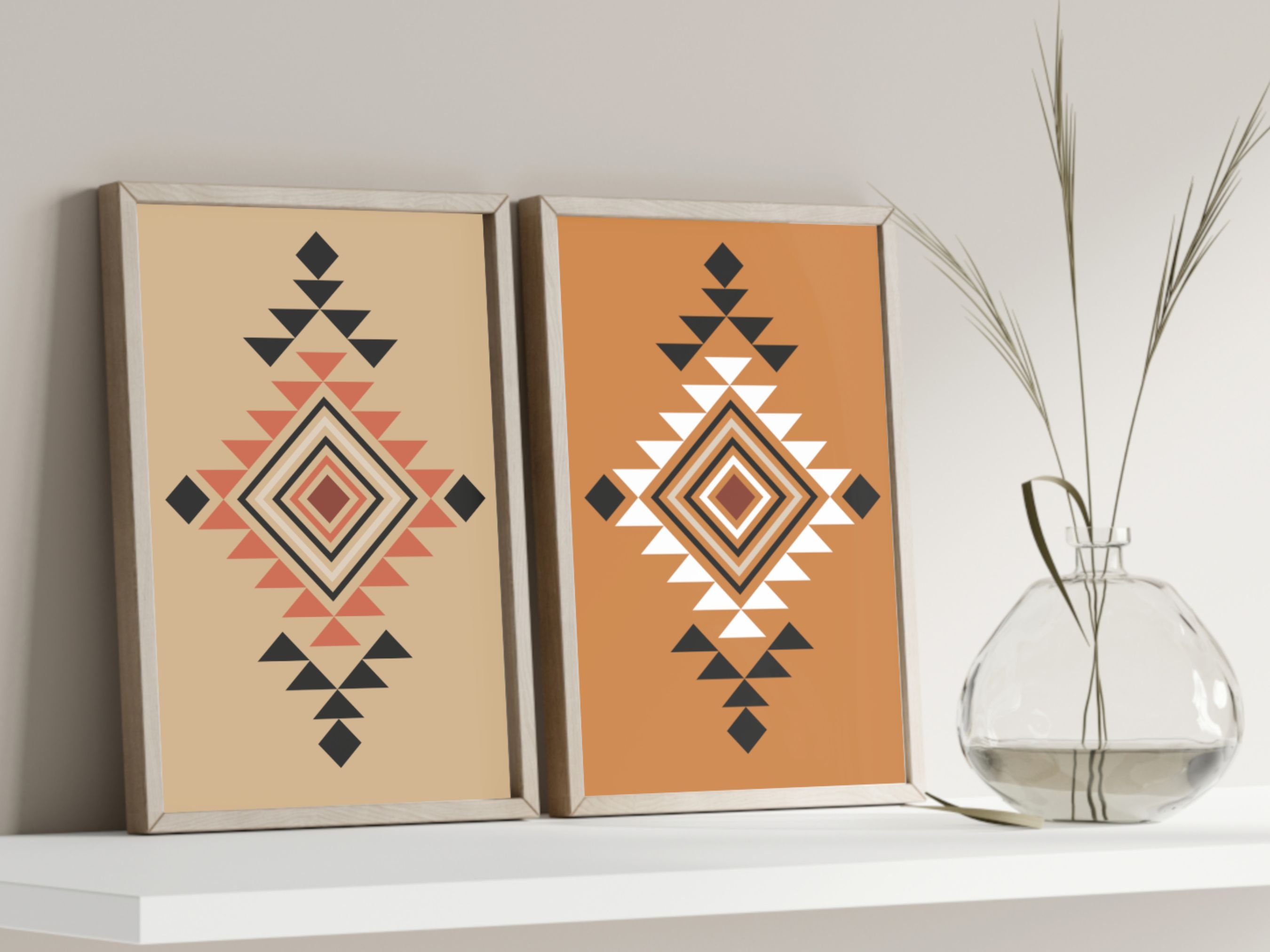 Aztec Wall Art, Tribal Snake Art, 6 Printable Art, Digital Print Bundle ...
