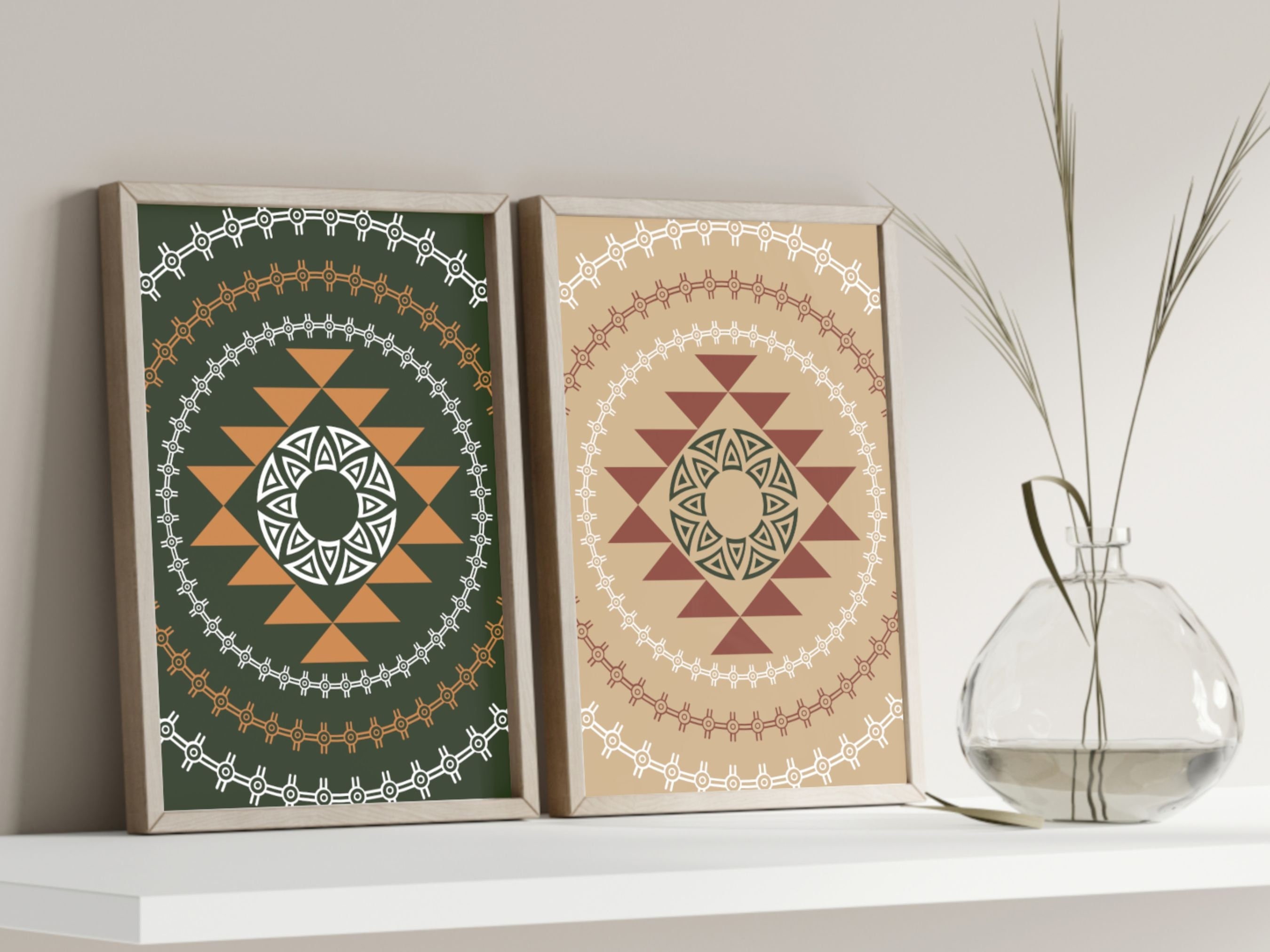Aztec Wall Art, Tribal Snake Art, 6 Printable Art, Digital Print Bundle ...