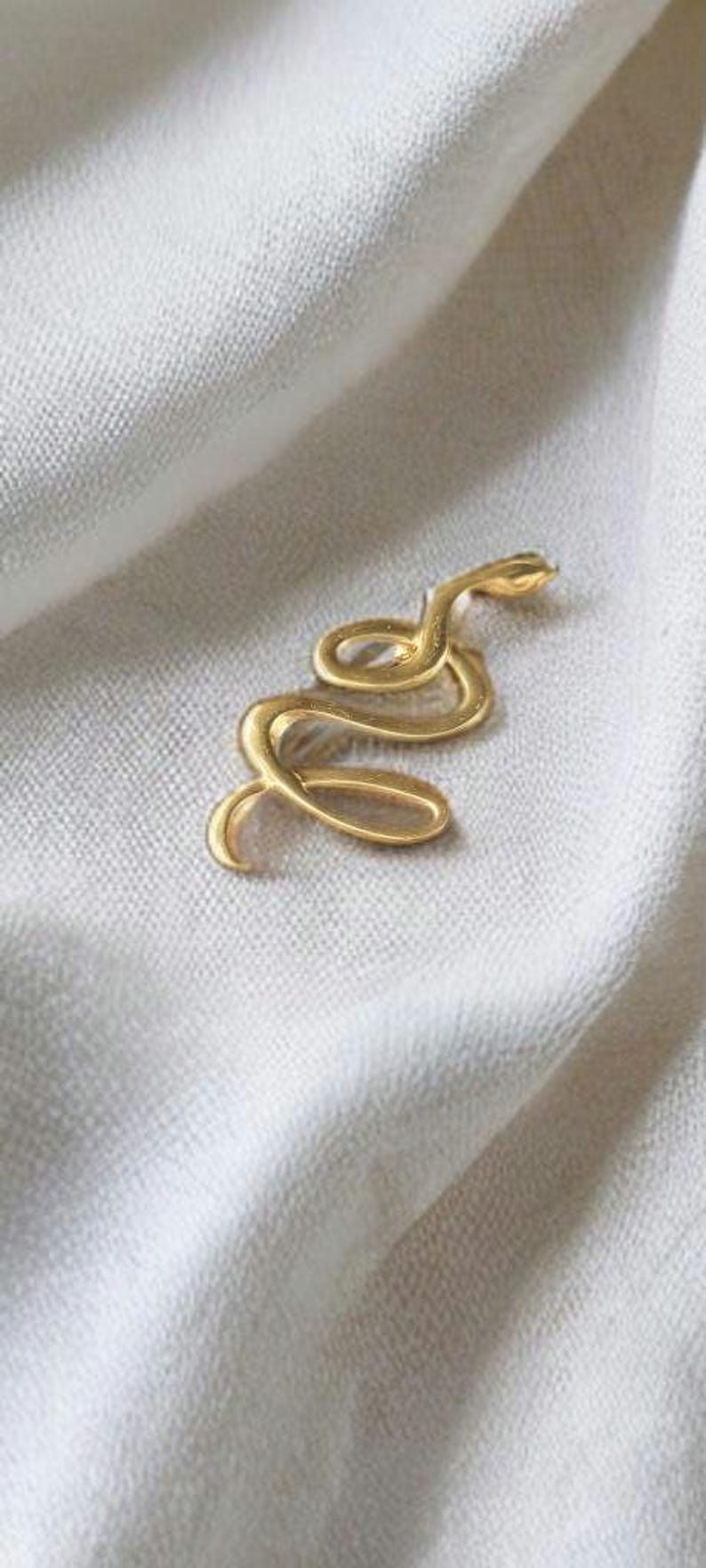 Snake Brooch - PVD Gold Plated Unique Snake Lapel Pin/ Minimalist Serpent Brooch for Suit ...