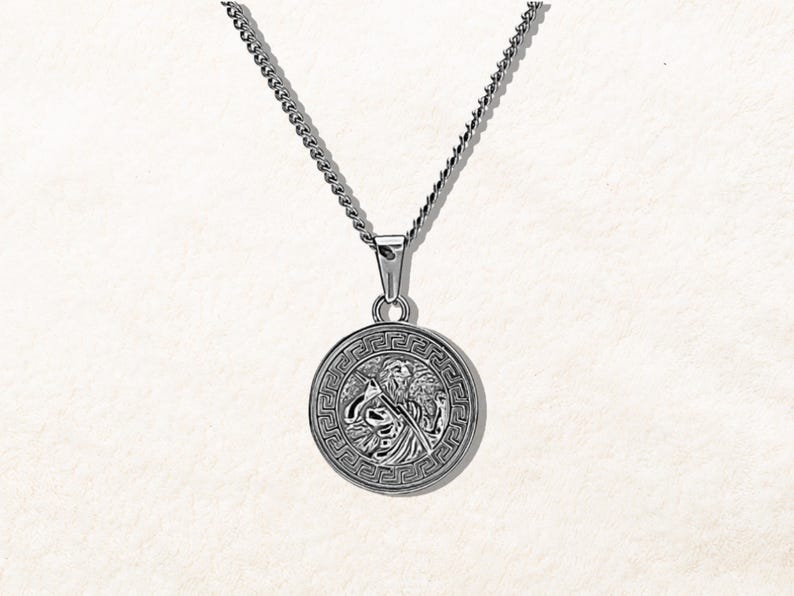 Gold Zeus Pendant Necklace: Greek Mythology Coin Charm - Etsy