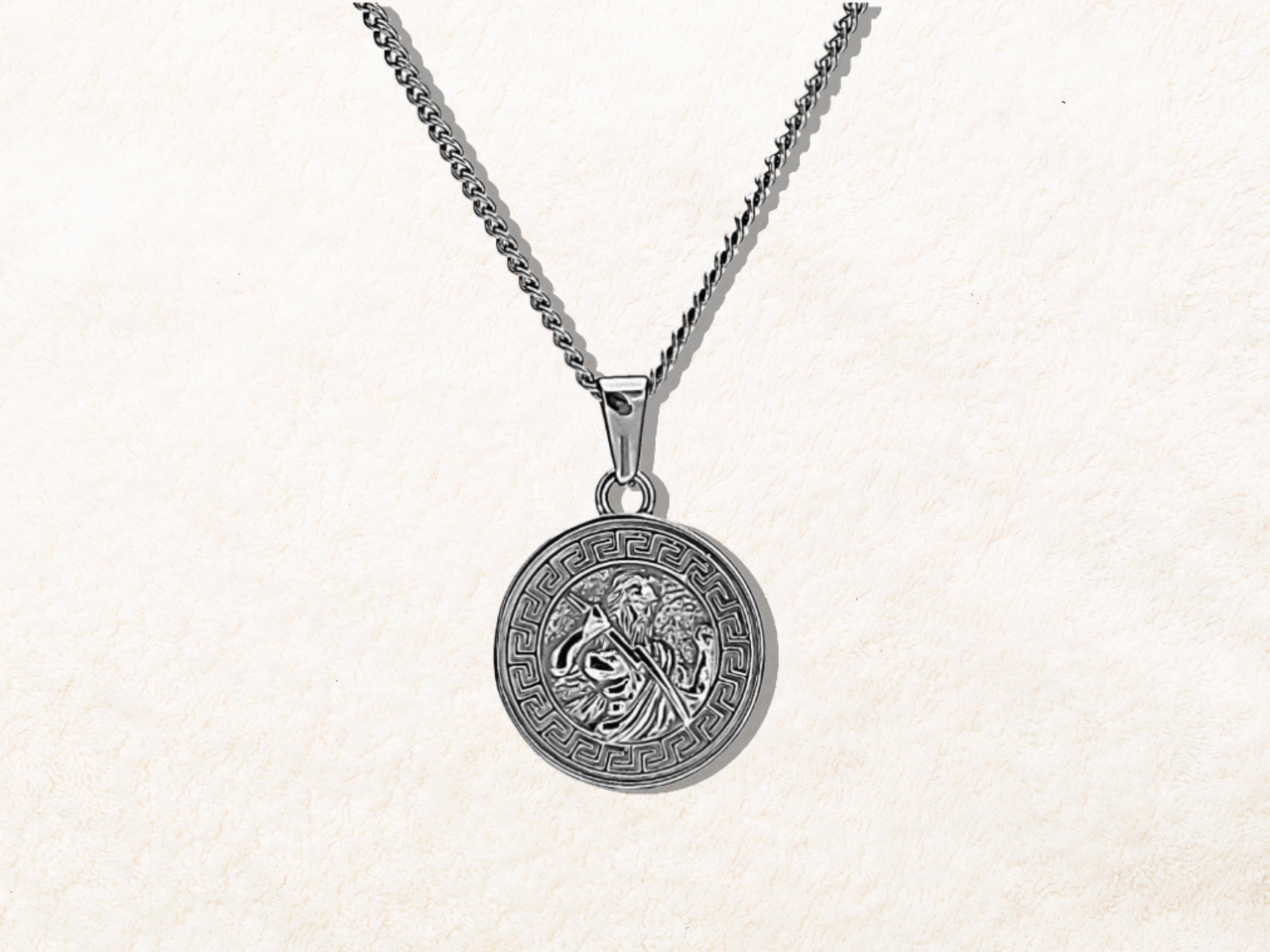 Gold Zeus Pendant Necklace: Greek Mythology Coin Charm - Etsy