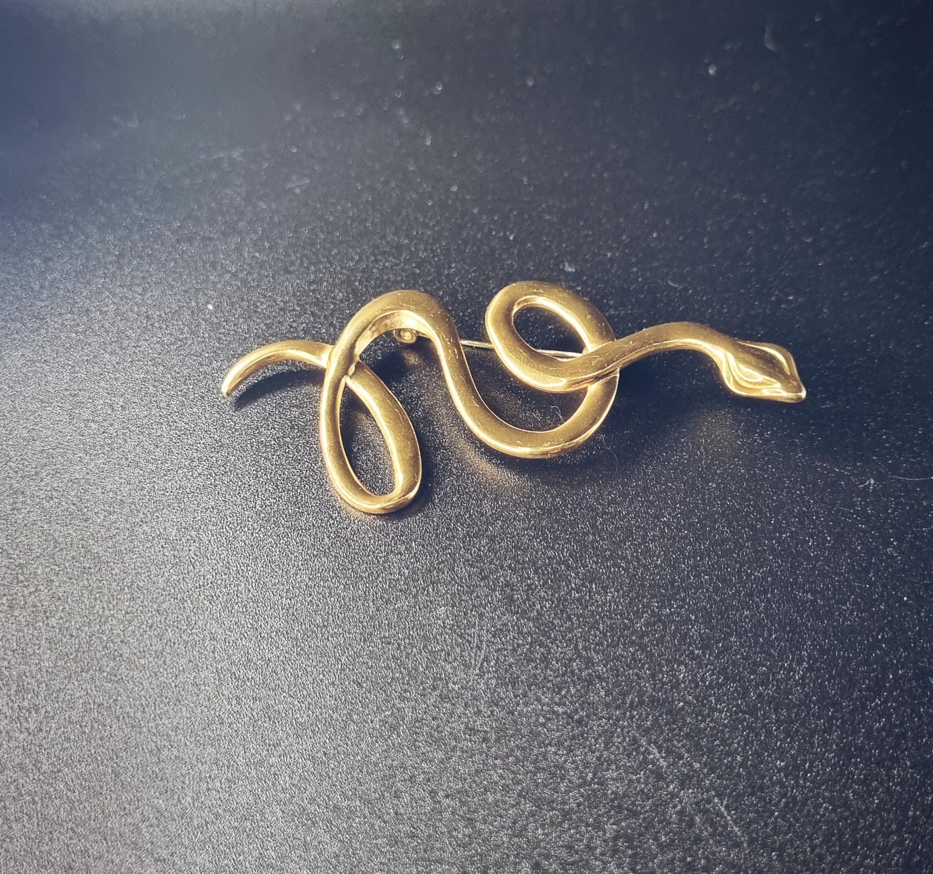 Snake Brooch - PVD Gold Plated Unique Snake Lapel Pin/ Minimalist ...