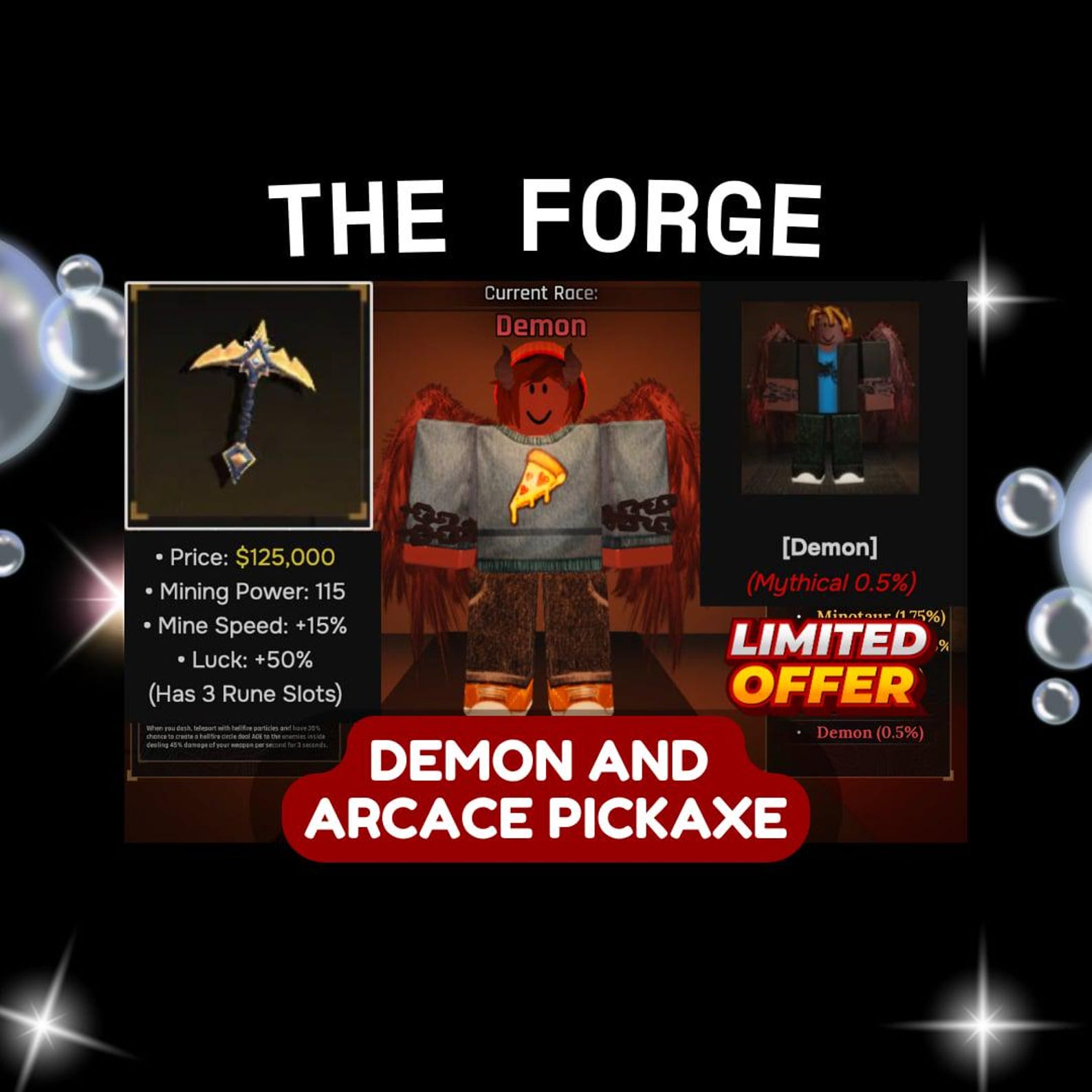 Arcane Pickaxe and Demon - THE FORGE (read Description) - Etsy UK