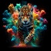 Colourful Misty Leopard Printable Art, Leopard Artwork Poster, Wildlife ...