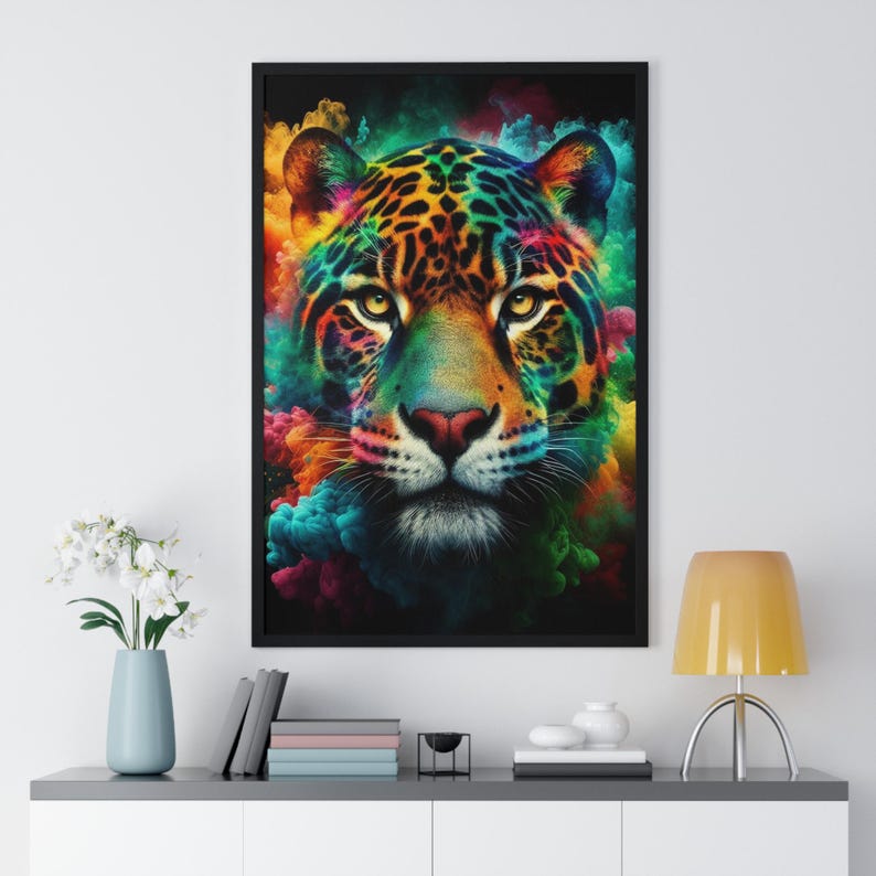 Colourful Misty Leopard Printable Art, Leopard Artwork Poster, Wildlife ...