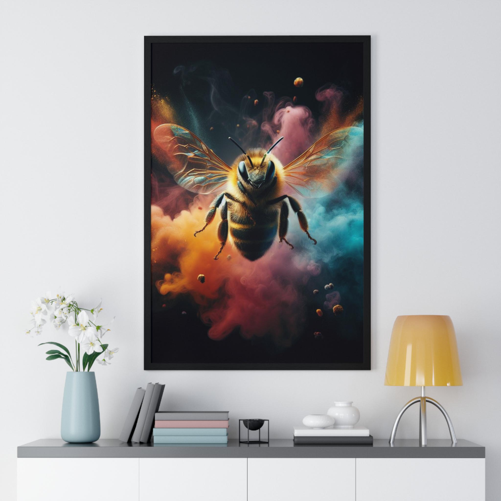 Colourful Misty Bee, Colorful Bee Art, Abstract Animal Wall Art ...