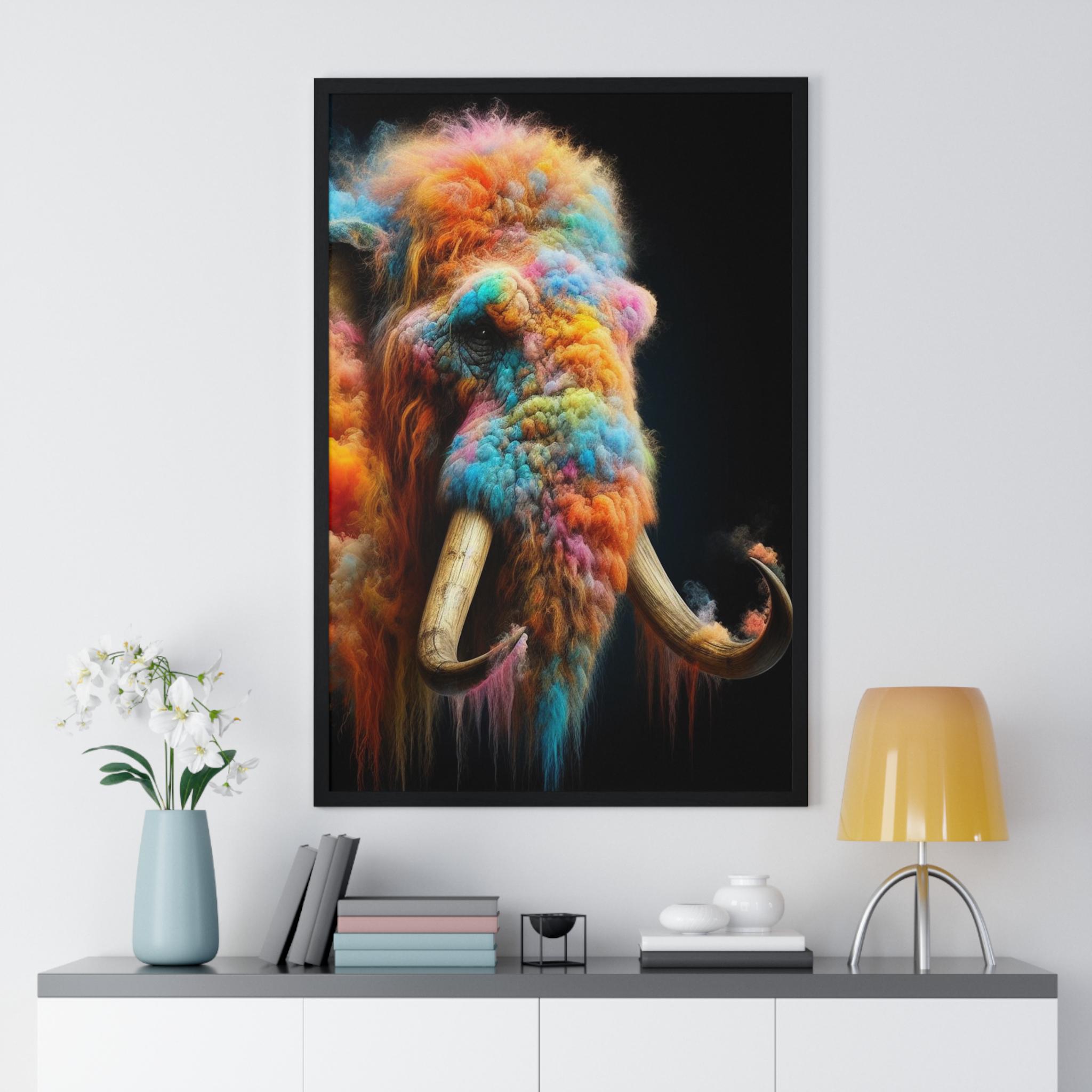 Colourful Misty Mammoth Printable Art, Watercolor Mammoth Artwork ...