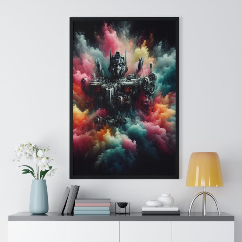 Transformers Digital Print Art, Colorful Sci-fi Optimus Prime Art Print ...