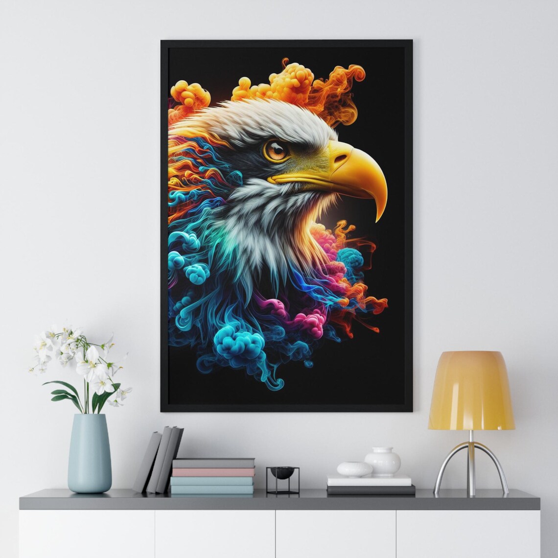 Eagle Digital Printable Artwork, Painting Eagle Poster, Smoky Eagle ...