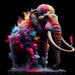 Colourful Misty Mammoth Printable Art, Watercolor Mammoth Artwork ...