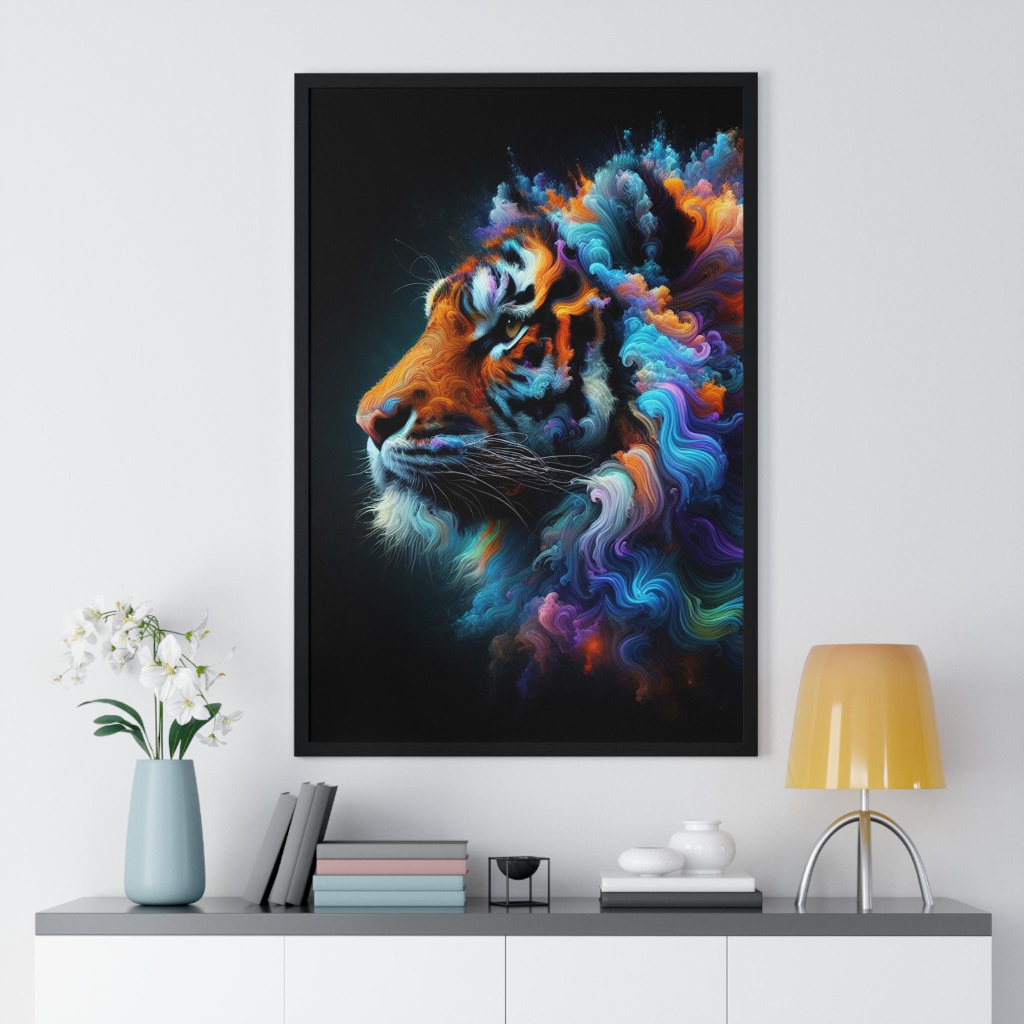 Colourful Abstract Tiger Digital Printable Art, Vibrant Tiger Print Art ...