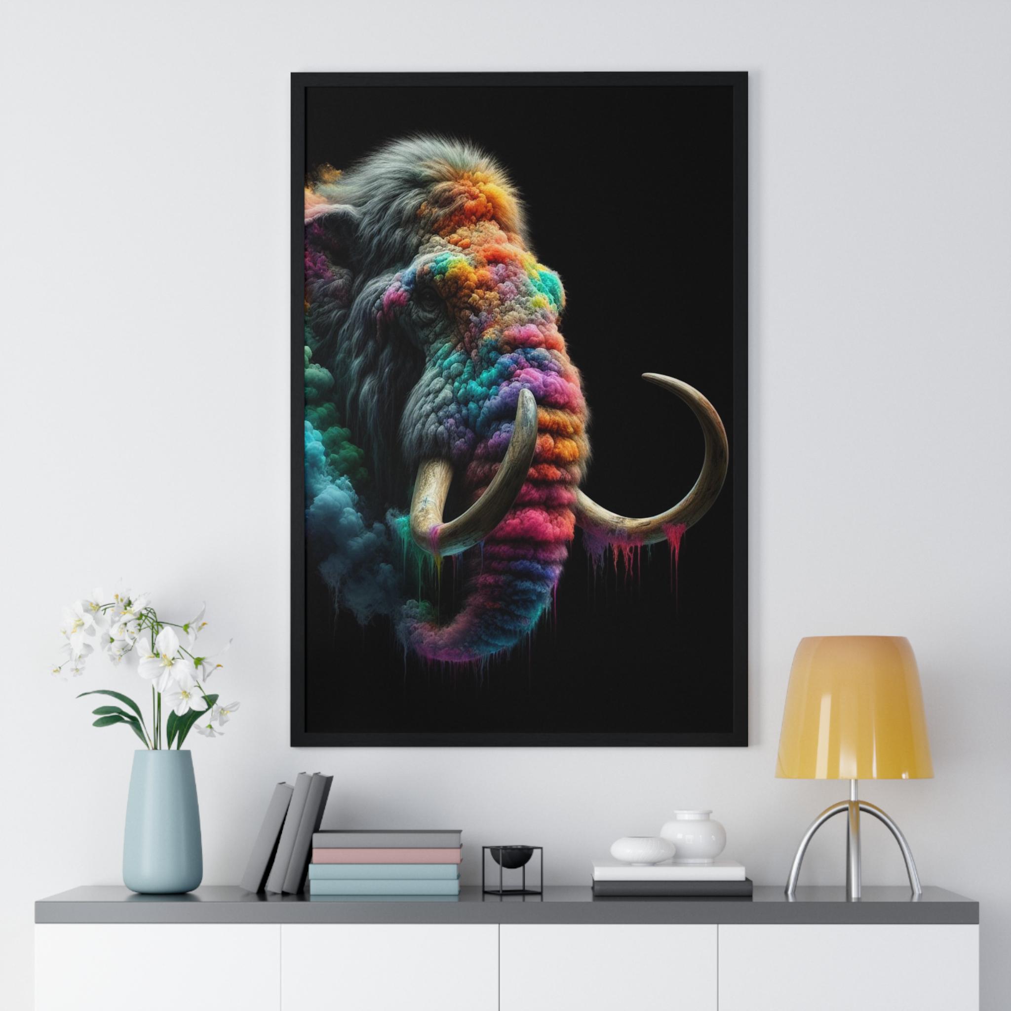 Colourful Misty Mammoth Printable Art, Watercolor Mammoth Artwork ...