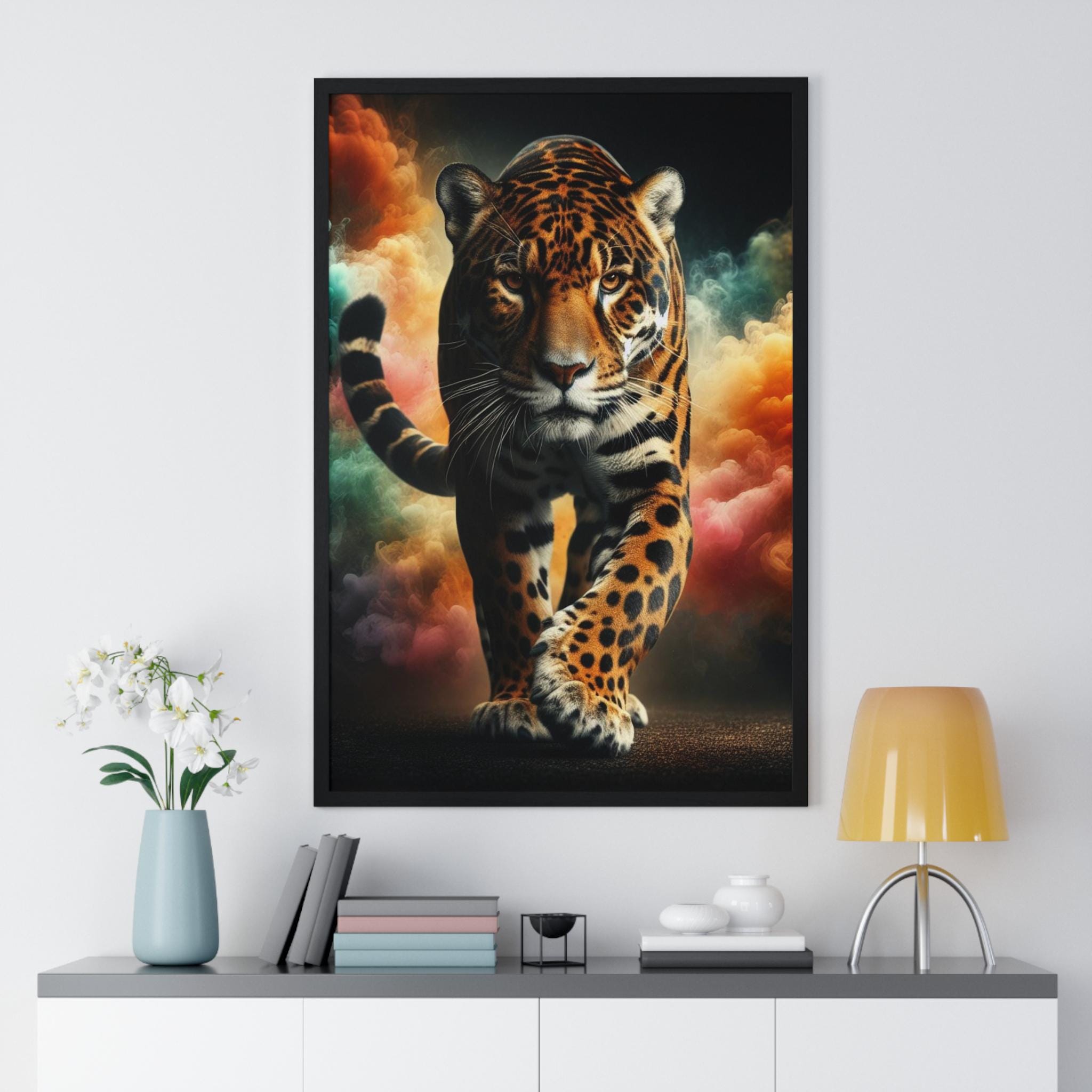 Colourful Misty Leopard Printable Art, Leopard Artwork Poster, Wildlife ...