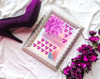 Happy Birthday Card Printable, Instant, Digital Download With Flower ...