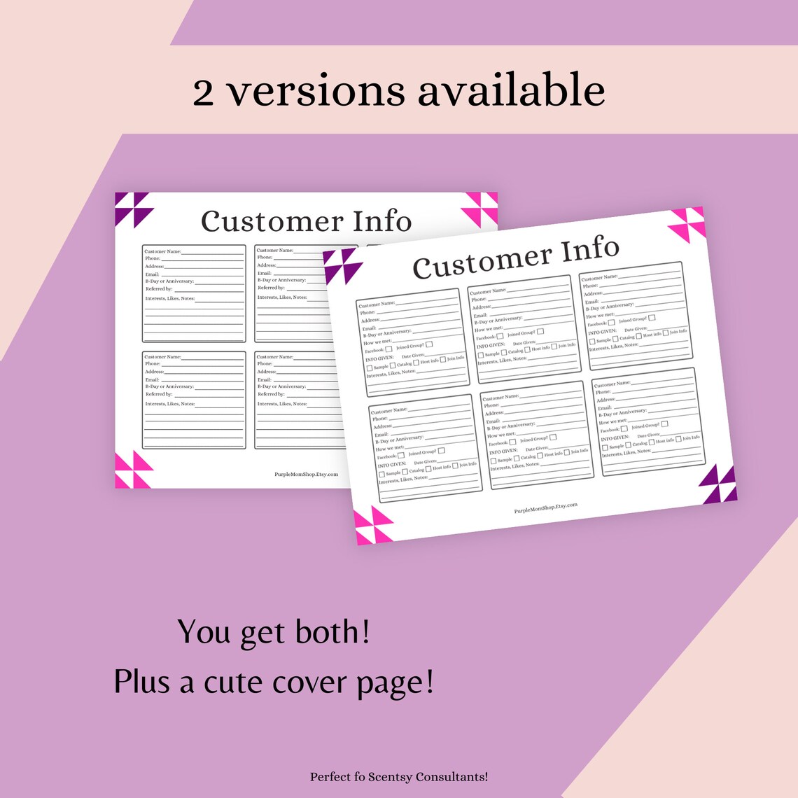 Customer Info Tracker | Printable for Direct Sales Consultants | Client ...