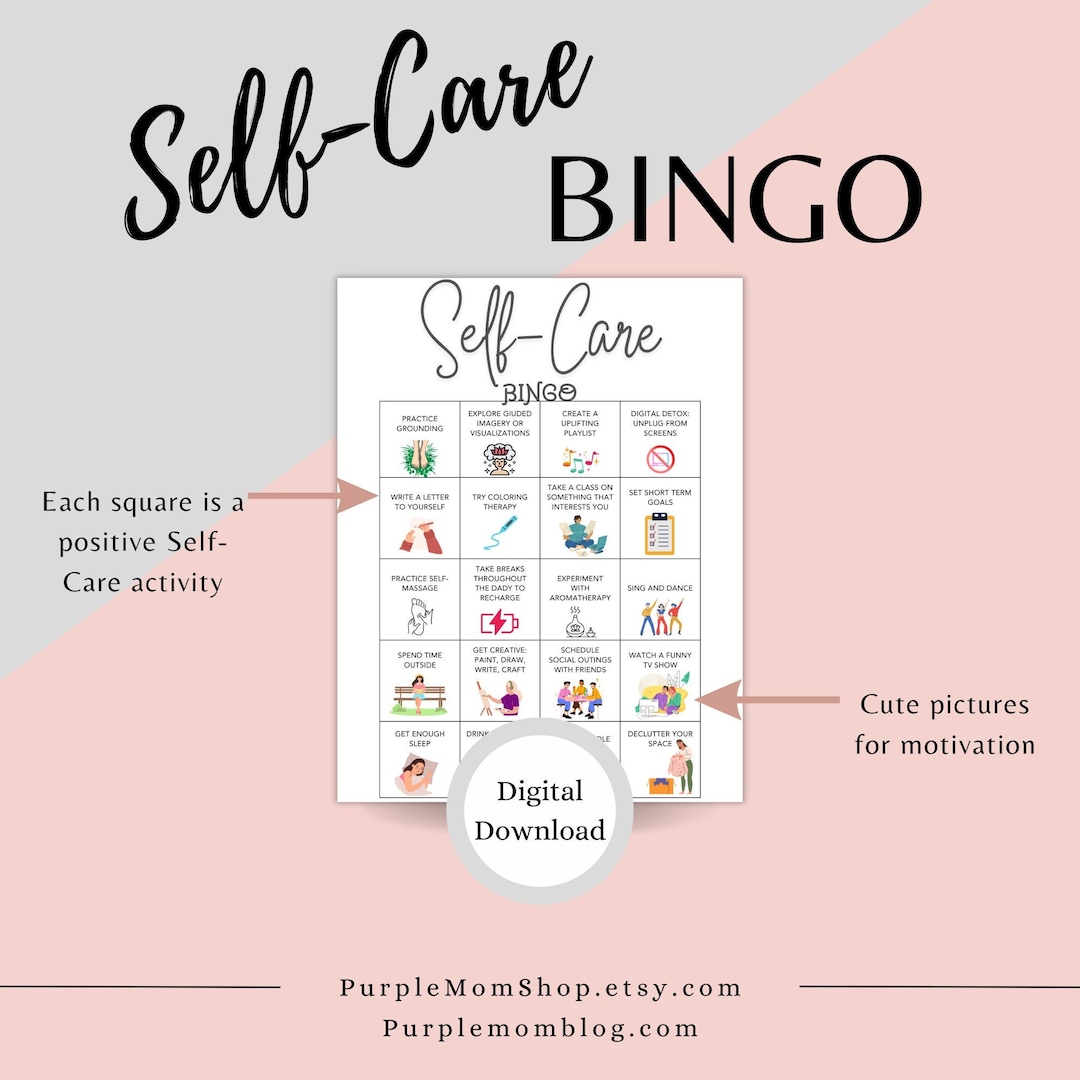 Self Care Bingo, 40 Self Care Activities, Self-love Challenge, Wellness ...