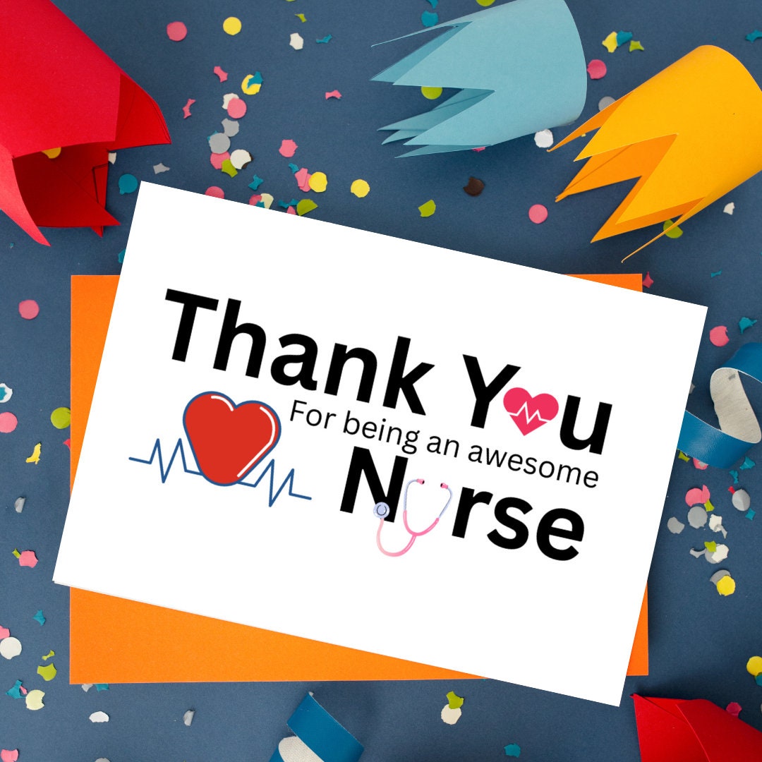 Thank You for Being an Awesome Nurse, Printable Thank You Card, Instant ...