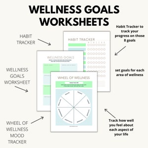 Wellness Goals Worksheet, Wellness Planner - Etsy