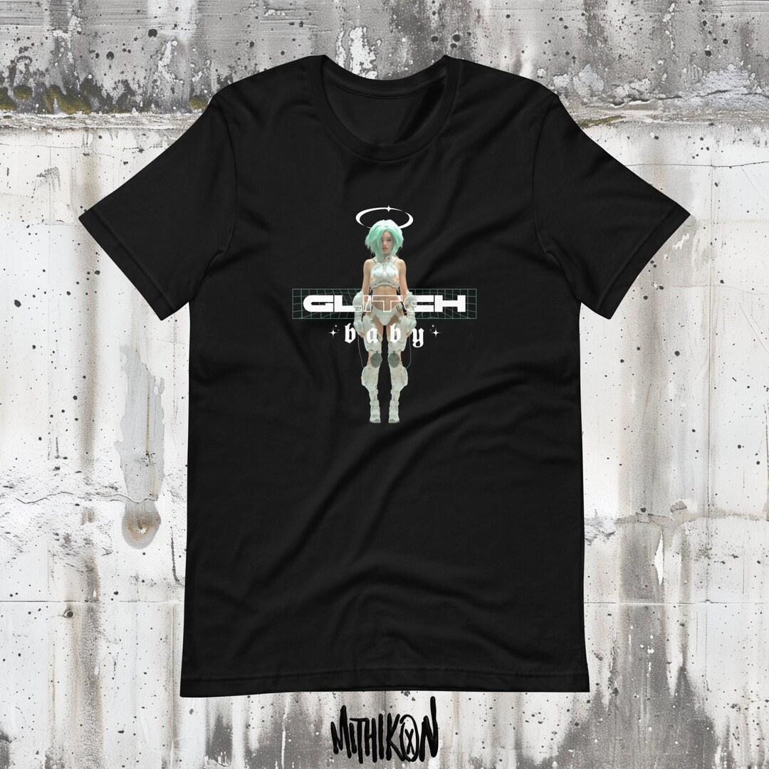 Glitch Baby Graphic Tee // Aesthetic Cyberpunk Streetwear Apparel ...