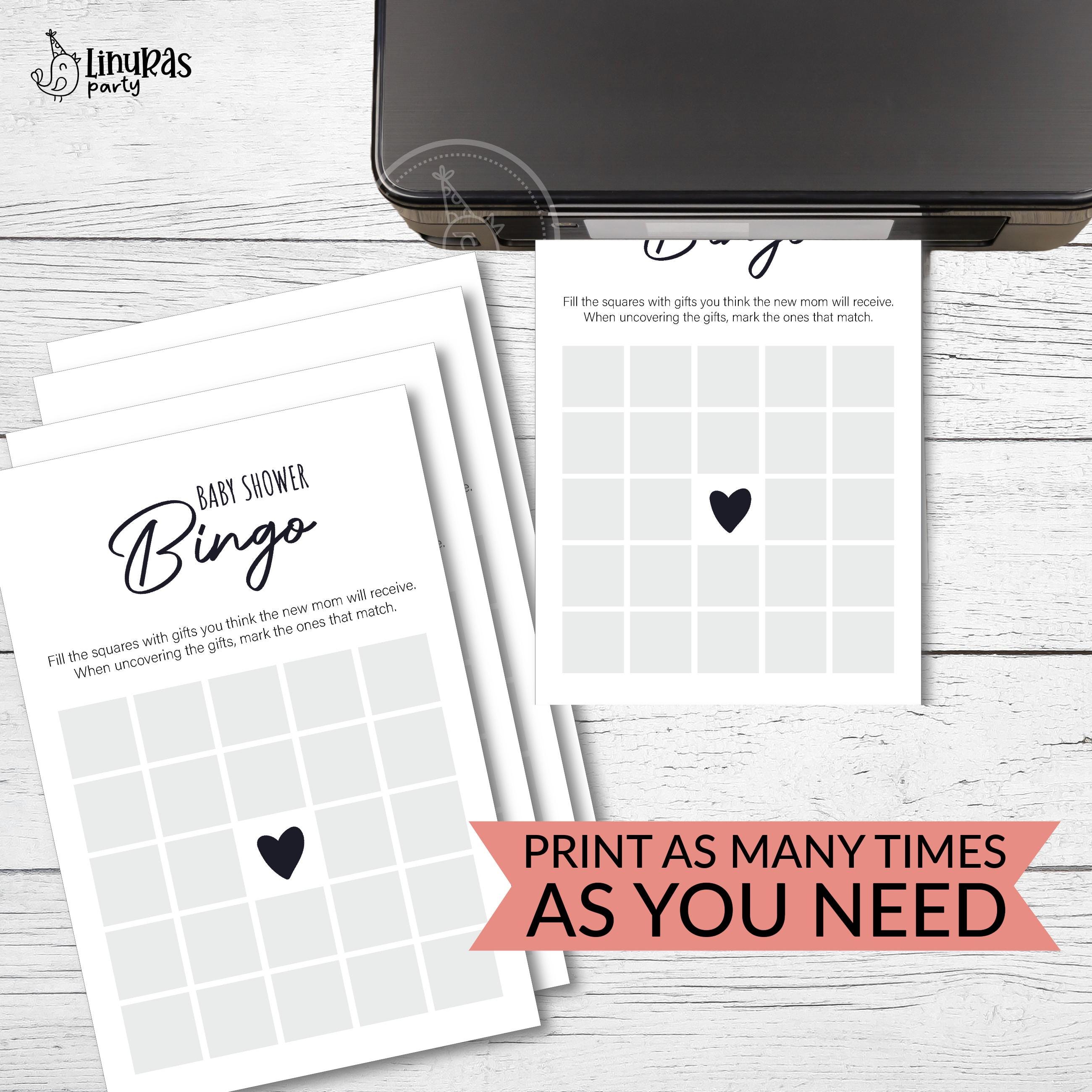 Bingo Baby Shower Game Bingo Card Printable Shower Activity Baby Shower ...