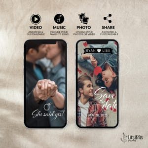 Modern Save the Date Video Template Wedding Save the Date Photo ...