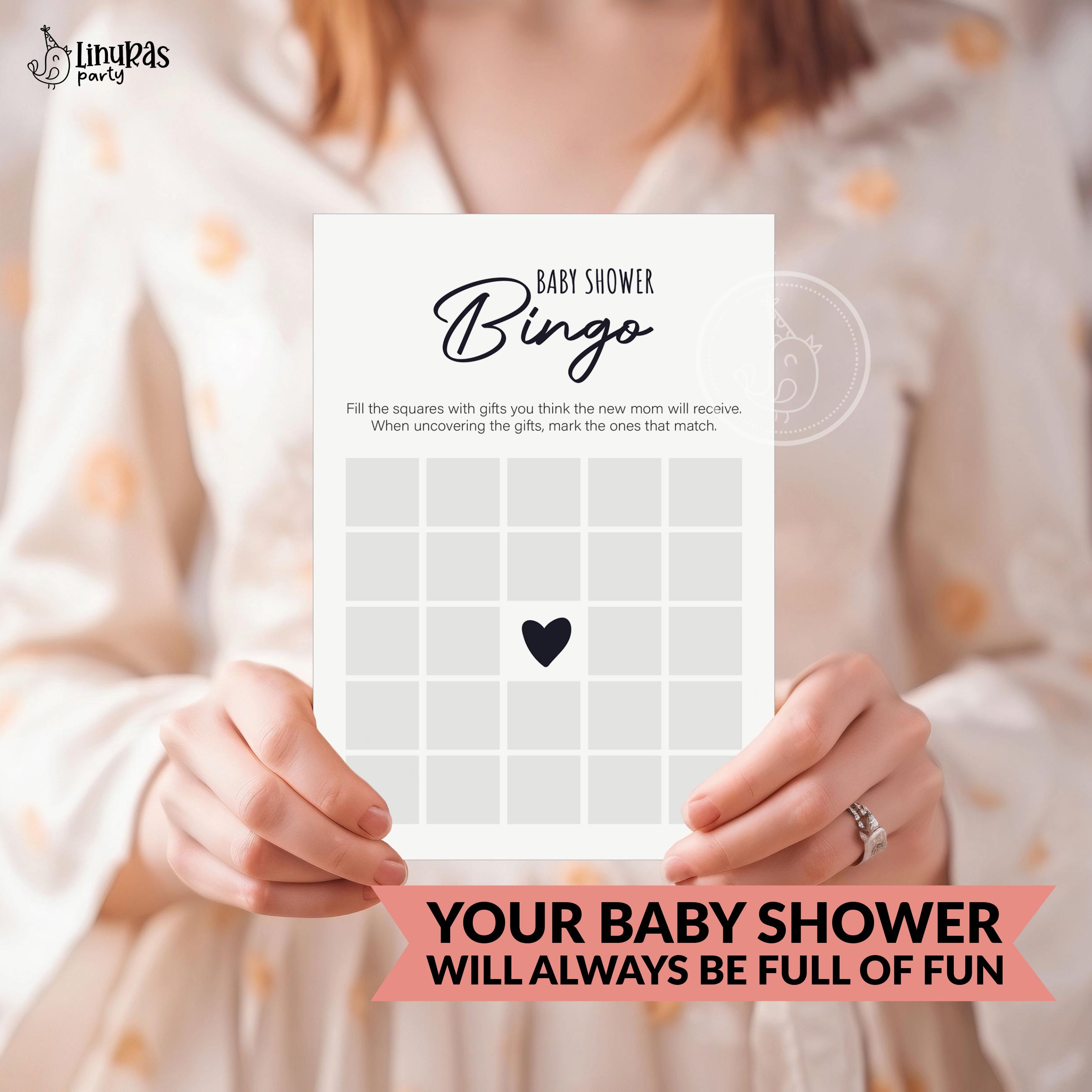 Bingo Baby Shower Game Bingo Card Printable Shower Activity Baby Shower ...