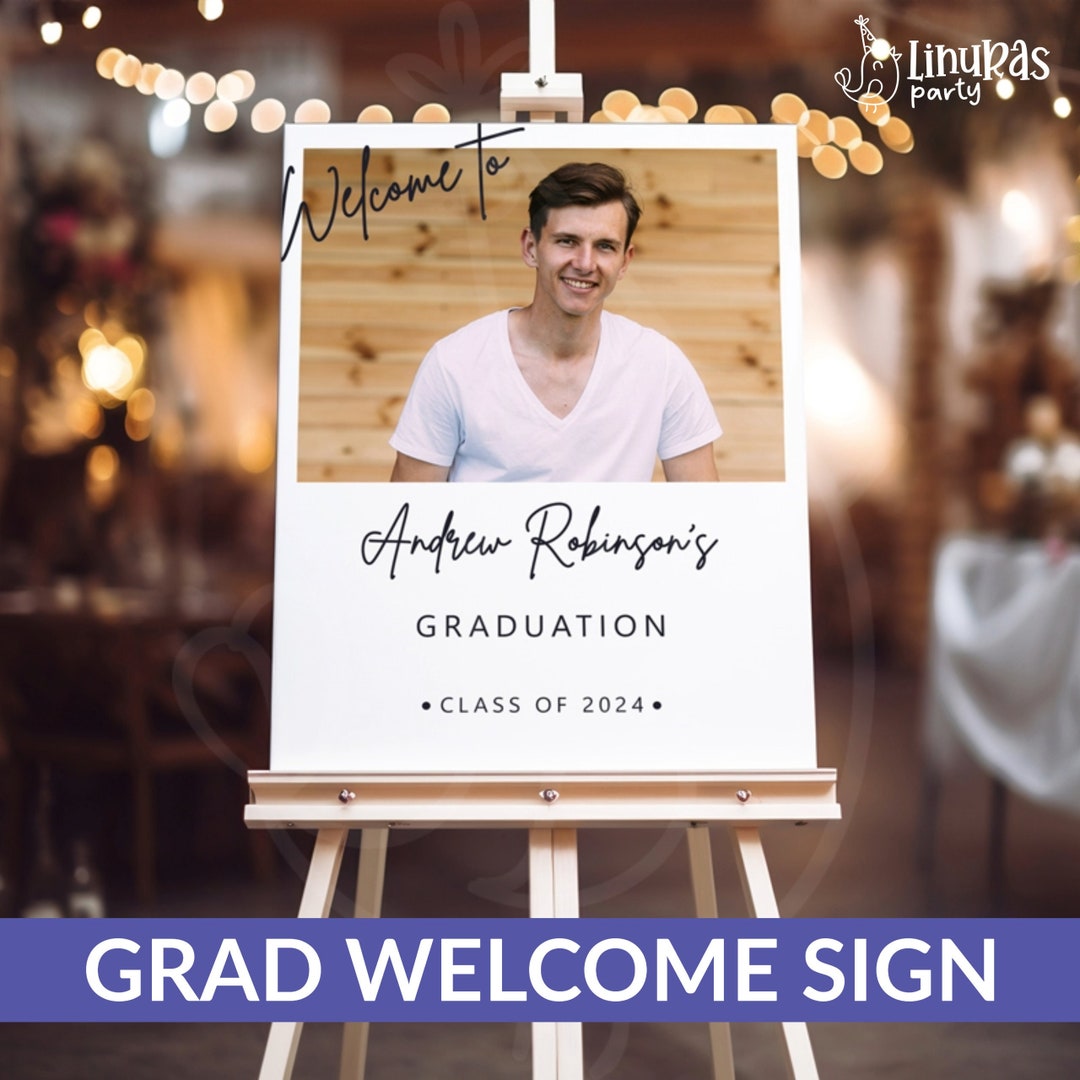 Graduation Sign Party Welcome Poster Grad Party Decor Class 2024 ...