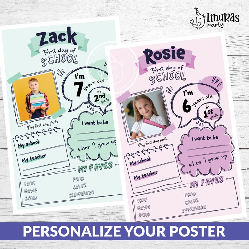 Back to School Sign Printable First Day of School Sign Back to School ...