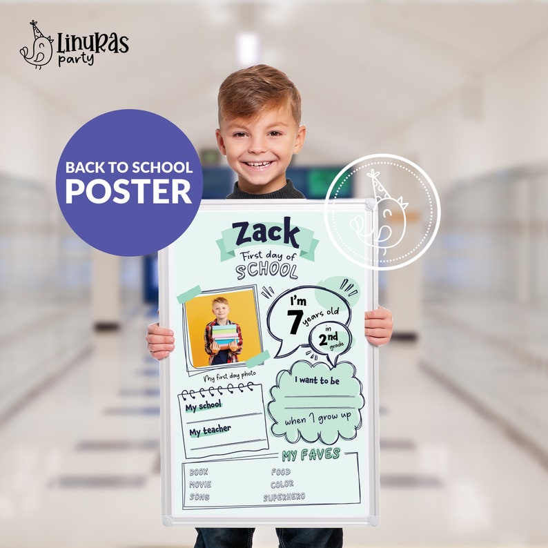 Back to School Sign Printable First Day of School Sign Back to School ...