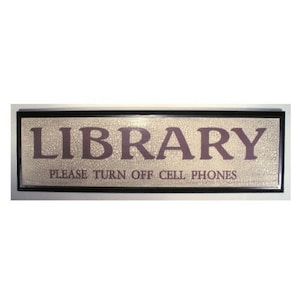 LIBRARY SIGN - Etsy