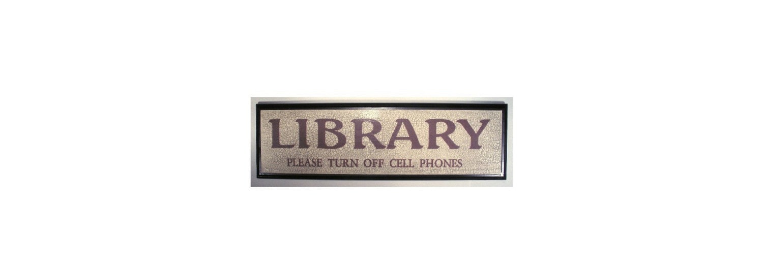 LIBRARY SIGN - Etsy