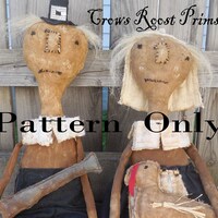 Standing Wood Pilgrim Set/3 Feet Tall/primitive Thanksgiving Decor/made ...
