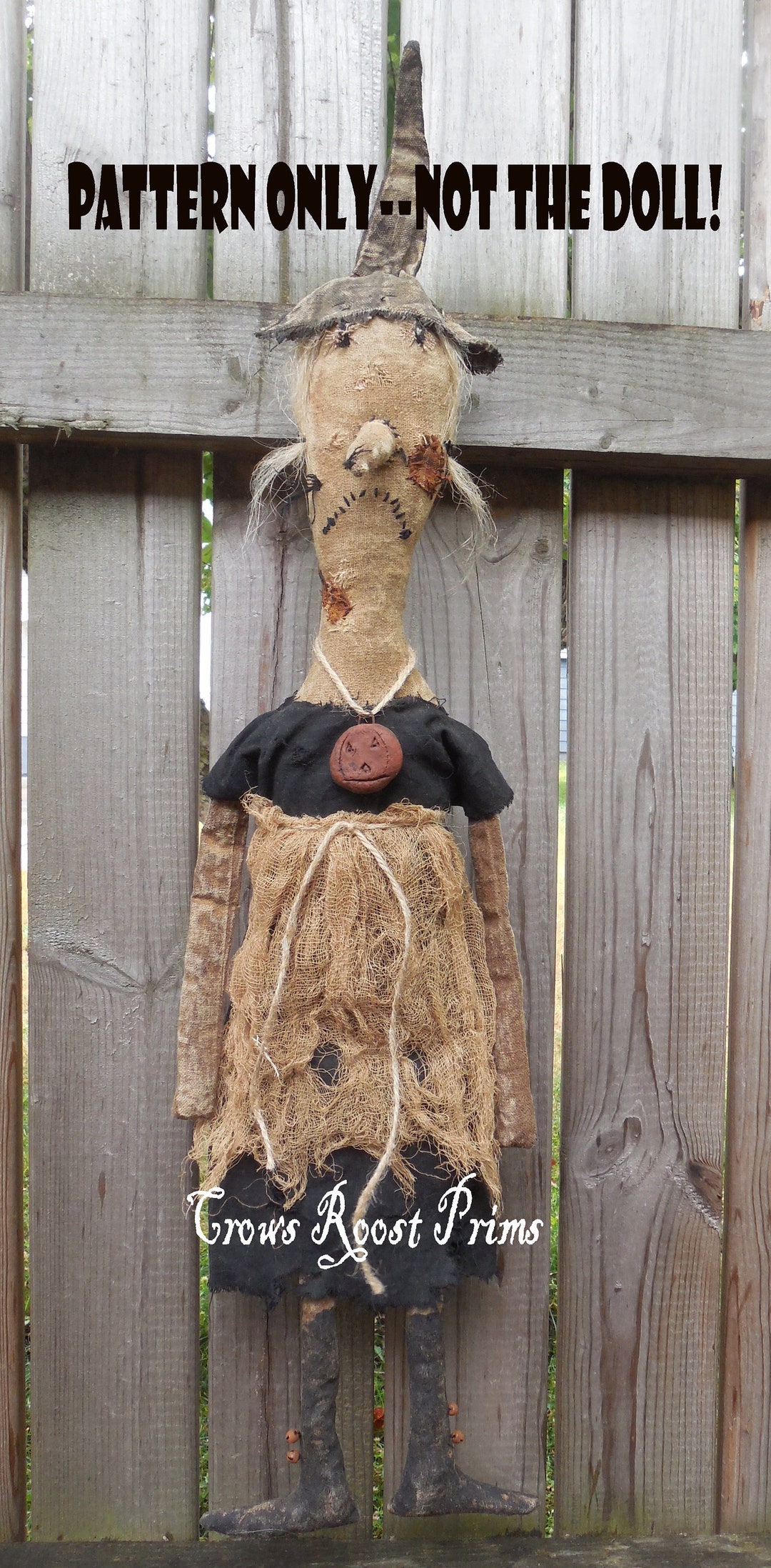 SALE Halloween Epattern-not Doll Primitive Frowning Hag Freida Witch ...