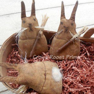 NEW Primitive Folk Art Easter Bunny Rabbit 405 BUFFORD and His Carrot ...