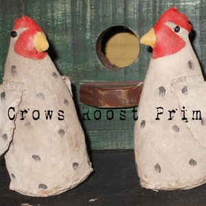 Zoo Epattern-not Doll, Animal Noahs Ark Series-chicken Crows Roost Prims 377e Primitive Epattern ...