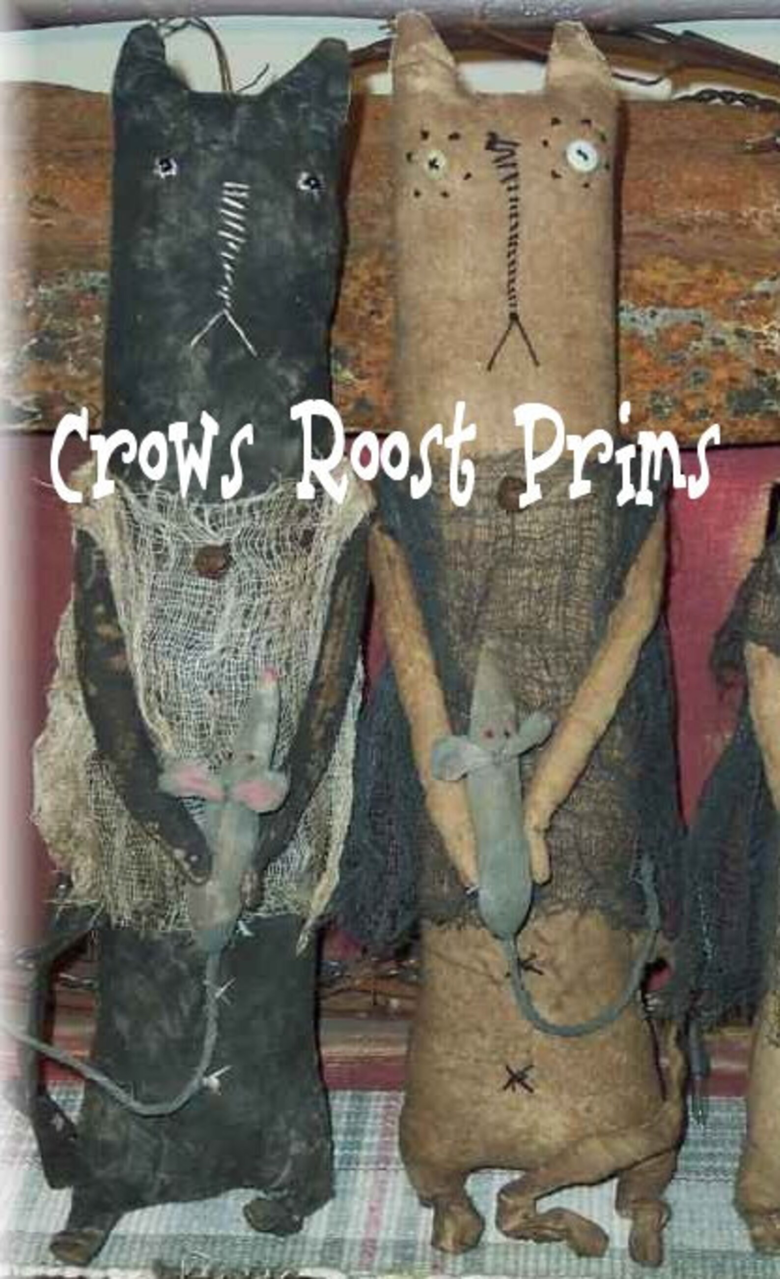 Sale Cat and Mouse Epattern-not Doll, Doll 175 Primitive Long Crows ...
