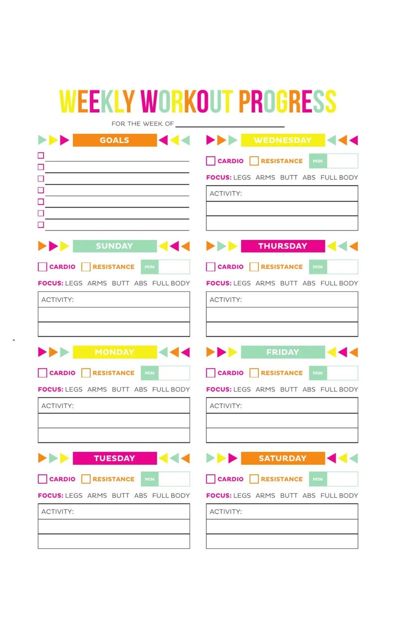 Health, Fitness, and Lifestyle Printable Tracker Worksheets - Etsy