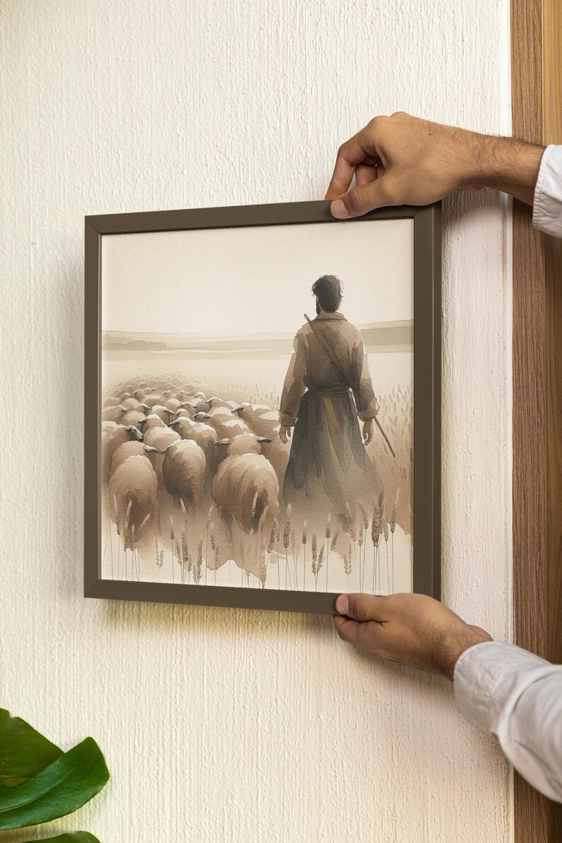 Christian Wall Art, the Good Shepherd Jesus Wall Art Decor, Unframed ...