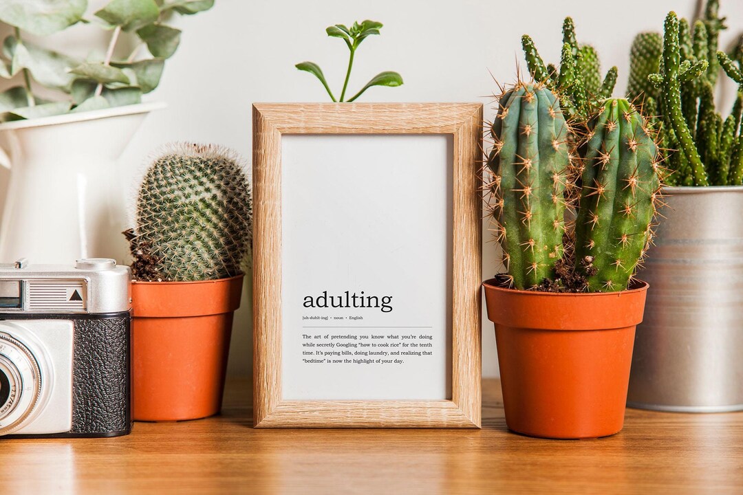 Adulting Definition Print | Dictionary Meaning Poster | Motivational ...