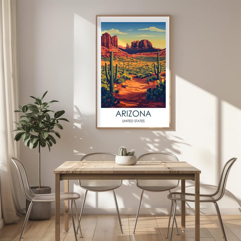Arizona Landscape Poster – Deserts & Canyons Travel Poster | USA ...