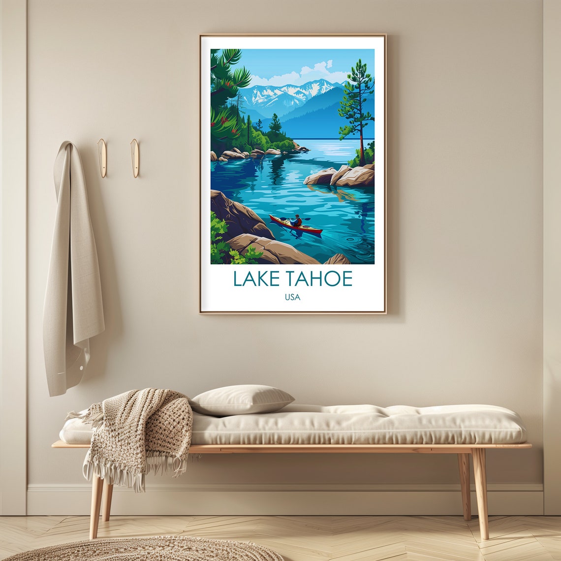 Lake Tahoe Travel Poster – High-quality Wall Art of the Famous Lake in ...