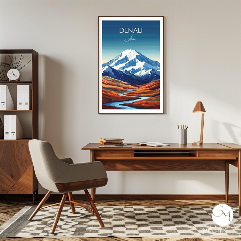 Denali Poster Alaska USA Mount Mckinley – Majestic Mountain & Pristine ...