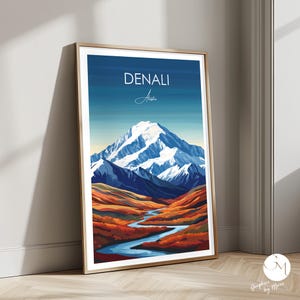 Denali Poster Alaska USA Mount Mckinley – Majestic Mountain & Pristine ...