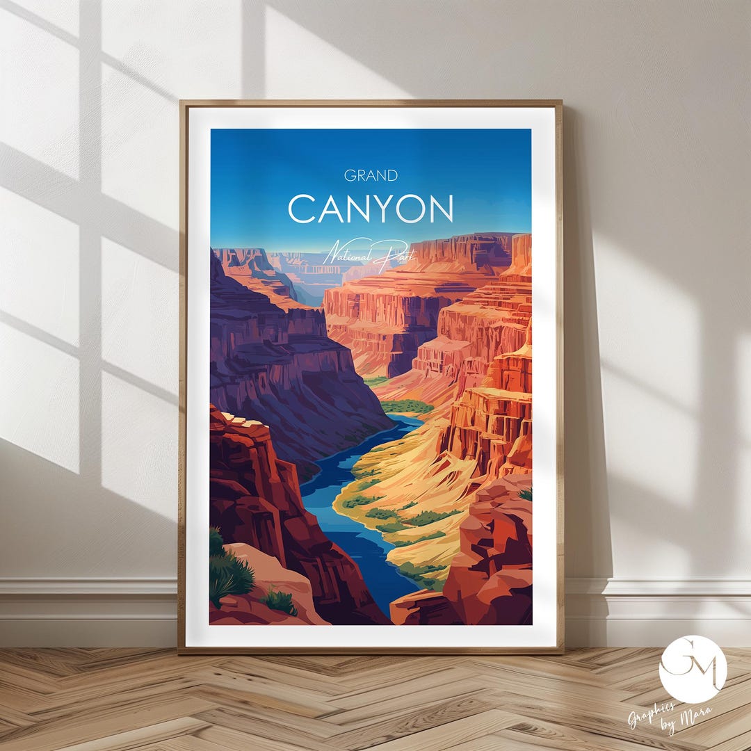 Grand Canyon Poster USA Majestic Canyons & Desert Landscape Arizona ...