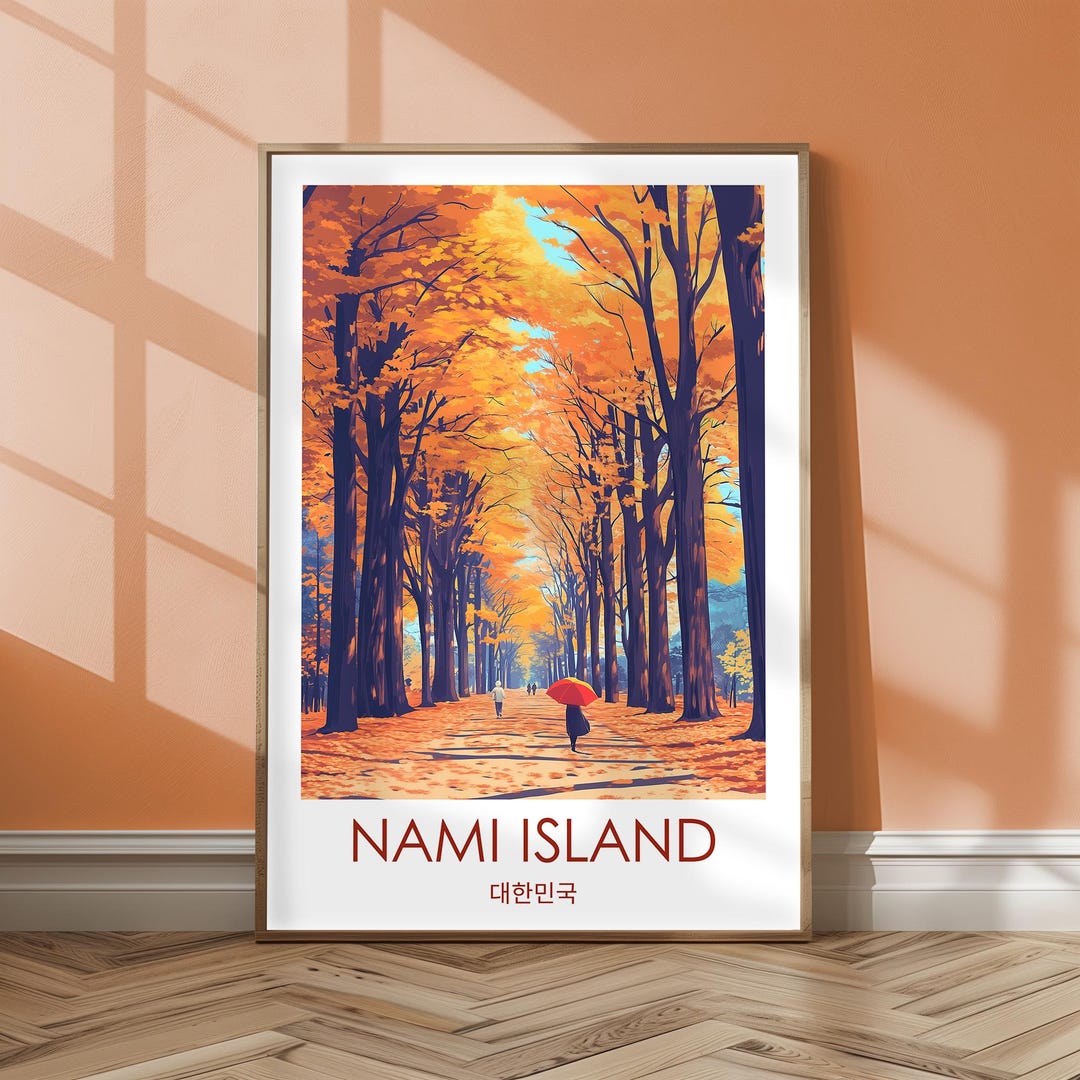 Nami Island Poster – Korea Travel Wall Art | Naminara Island Nature ...