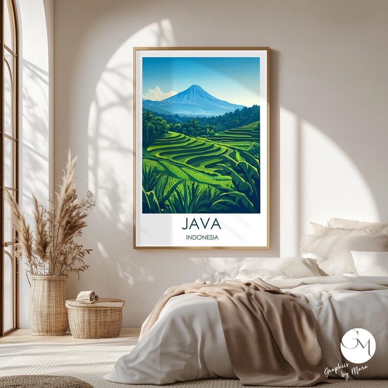 Java Poster Indonesia Volcanic Landscape & Natural Wonders | Exotic ...