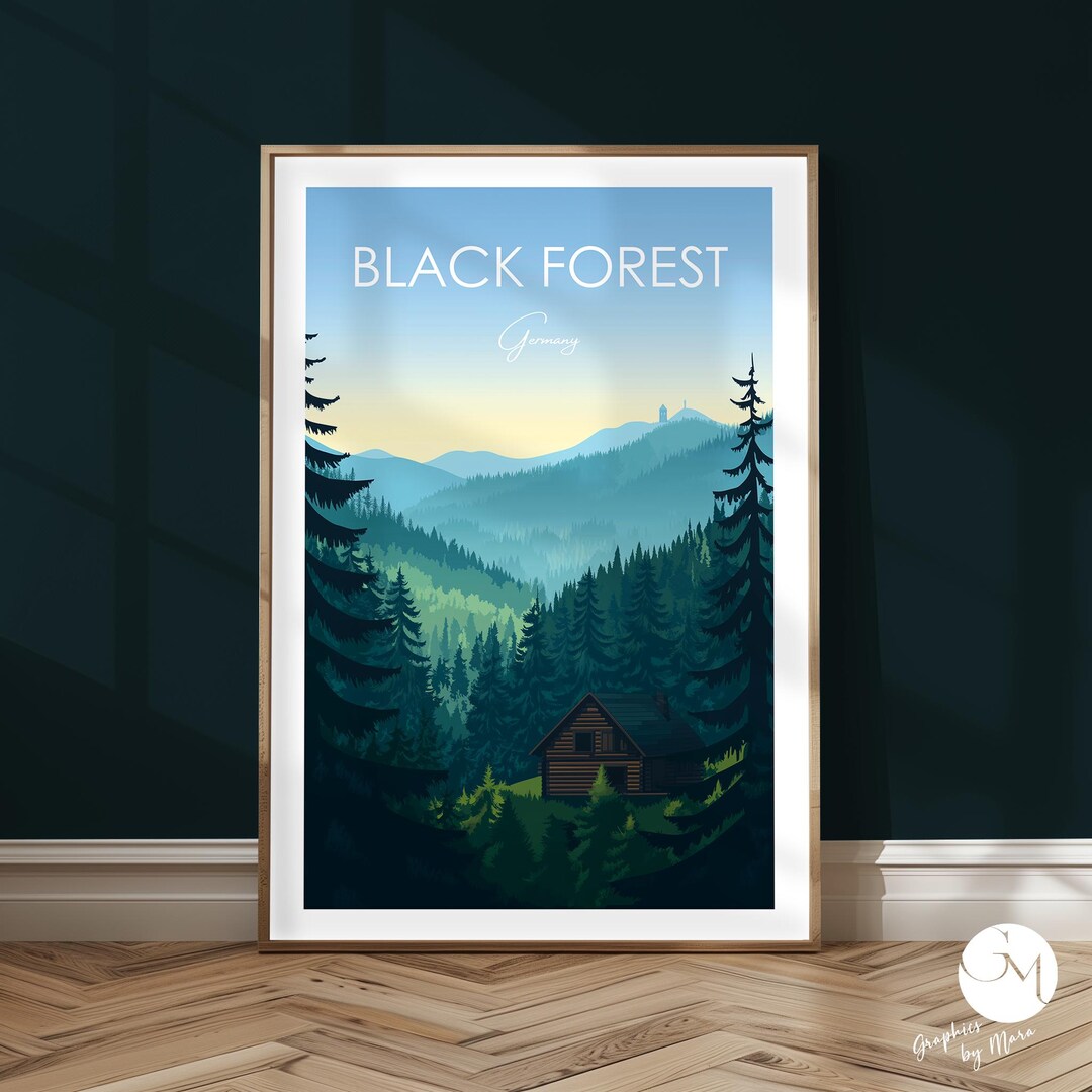 Black Forest Travel Poster Germany – Picturesque Valleys & Ancient ...