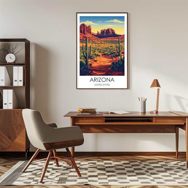 Arizona Landscape Poster – Deserts & Canyons Travel Poster | USA ...